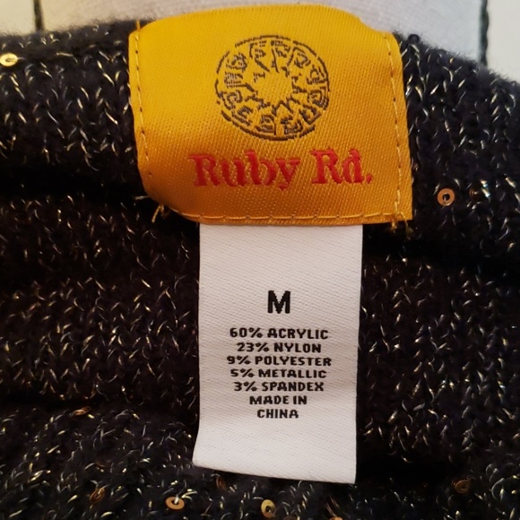 Ruby Rd. | Sweaters | Ruby Rd Knitting Pretty Black Gold Sweater | Poshmark